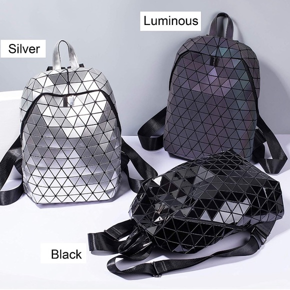 Bags | Geometric Backpack Holographic | Poshmark